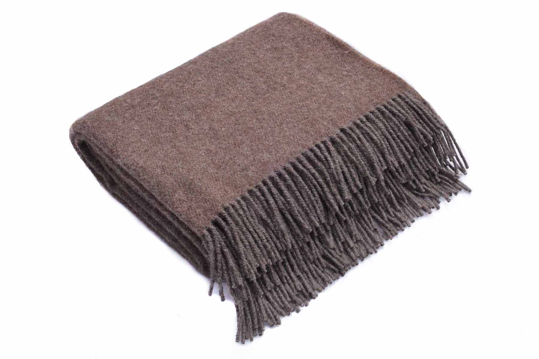 Shetland Wolldecken Braun Kammgarn von Kuuhi | Made in Scotland